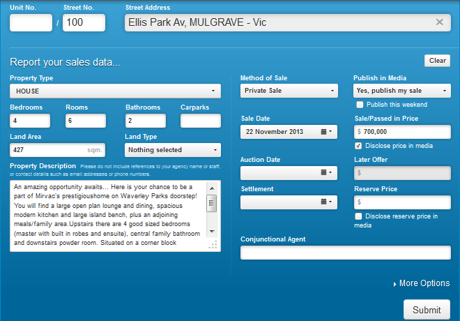 HOW TO: Report your results to REIV and PropertyData